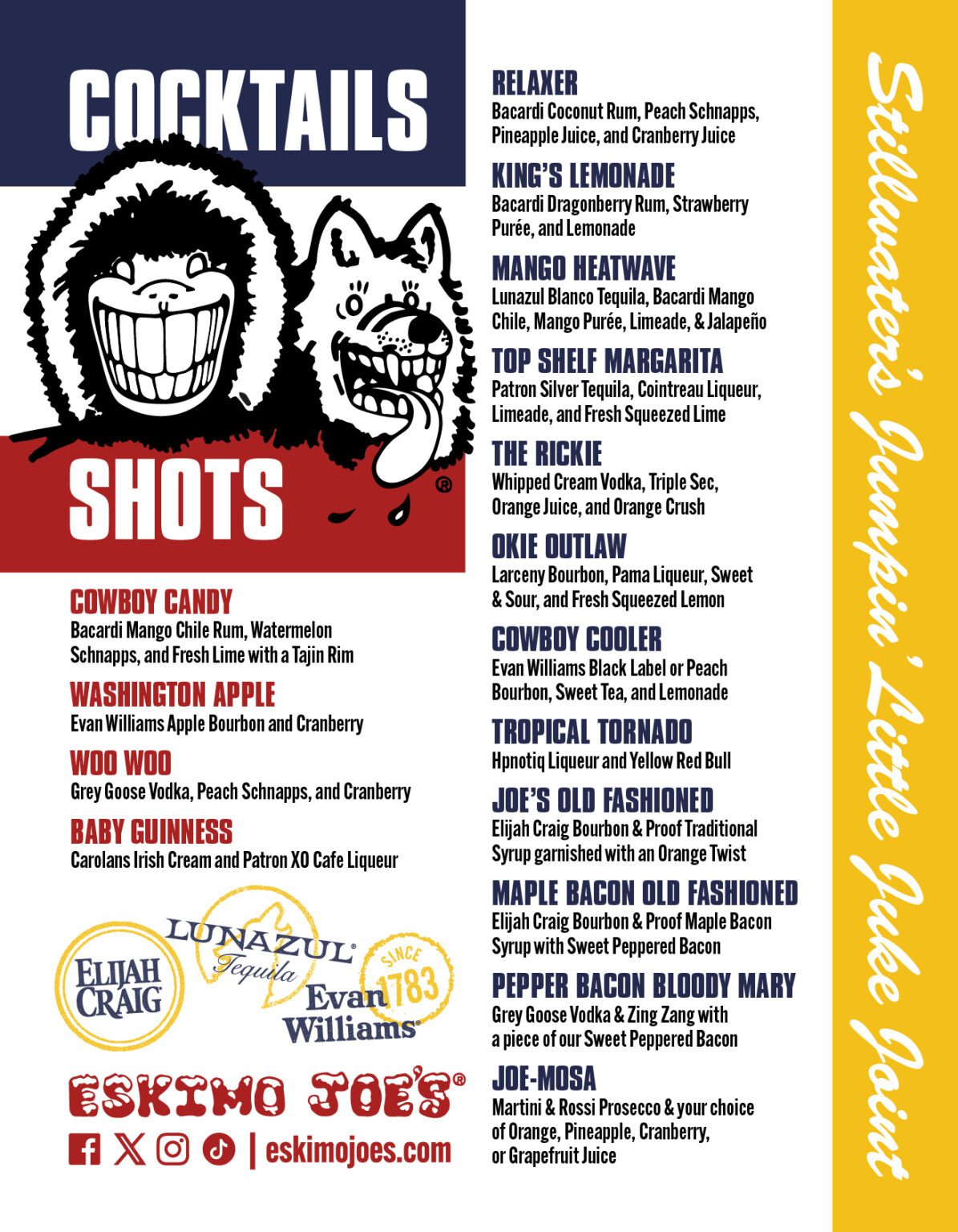 Bar Menu | Eskimo Joe's